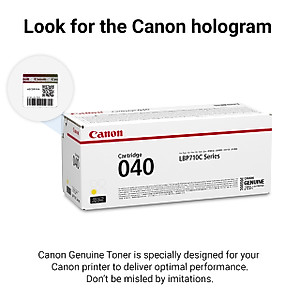 Canon Genuine Toner, Cartridge 040 Yellow (0454C001), 1 Pack, for Canon Color imageCLASS LBP712Cdn Laser Printer, Black