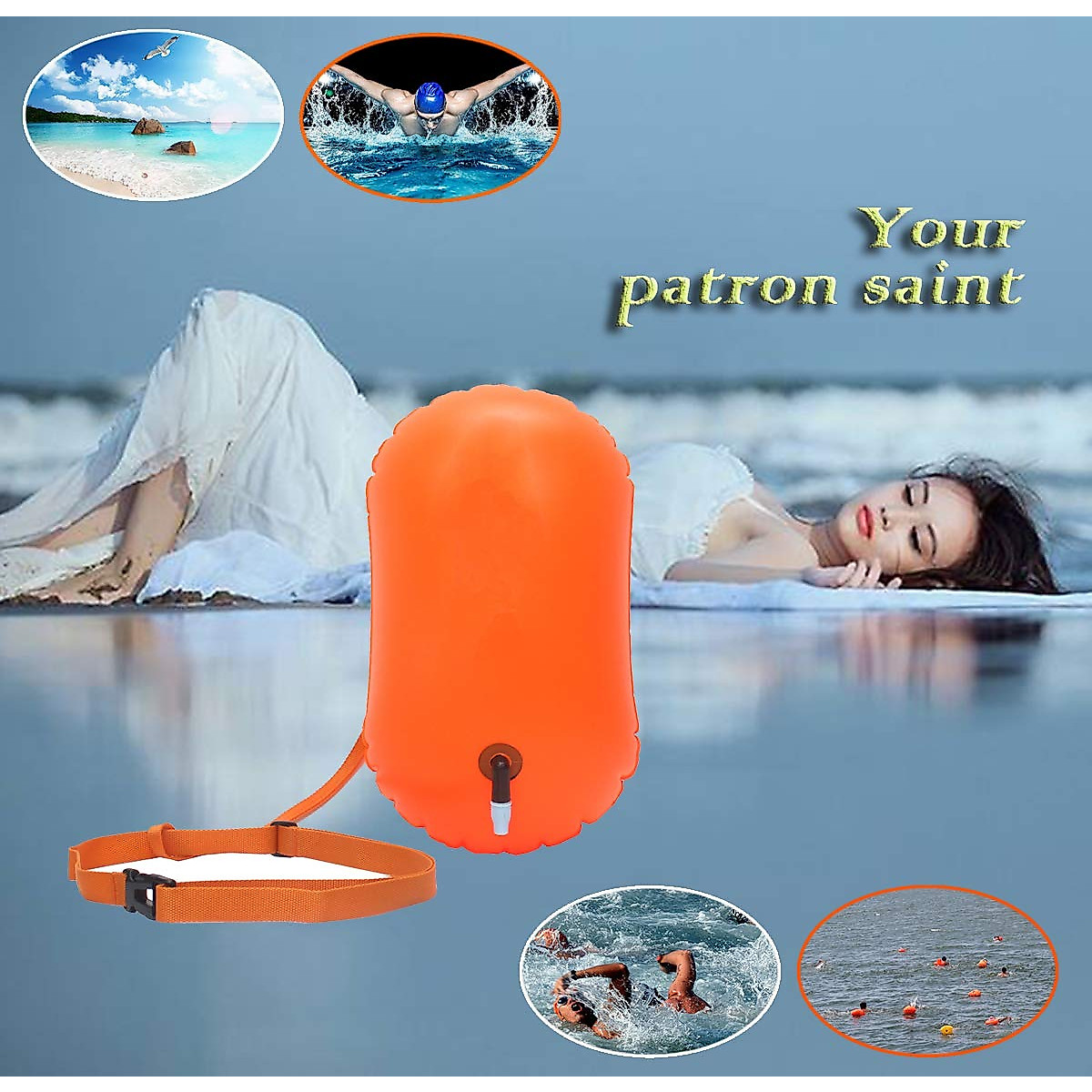 Swim Buoy for Open Water Swimmers Triathletes Kayakers Snorkelers, Swim Float for Open Water Swim Buoy Float for Swim Safety Swim Training