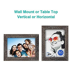 RPJC 5x7 Picture Frames Made of Solid Wood High Definition Glass for Table Top Display and Wall Mounting Photo Frame