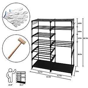 NIUBER 7 Tiers Shoe Rack tall Show Racks Shoes Stand for Bedroom Shelves for Shoes Garage Shoe Rack Organizer Sturdy Shoe Rack Heavy Duty for Closet Entryway Door
