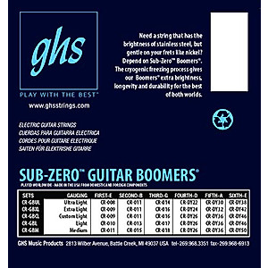 GHS Sub-Zero Guitar Boomers - Electric Guitar Strings - Extra Light (009-042)