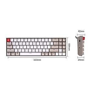 Keychron K14 Bluetooth 5.1 Wireless Mechanical Keyboard with Keychron Brown Switch/Rechargeable Battery, 72 Keys Compact Keyboard Compatible with Mac Windows