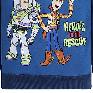 Disney Toy Story Boys Half Zip Up Hoodie for Toddler and Little Kids – Blue/Navy