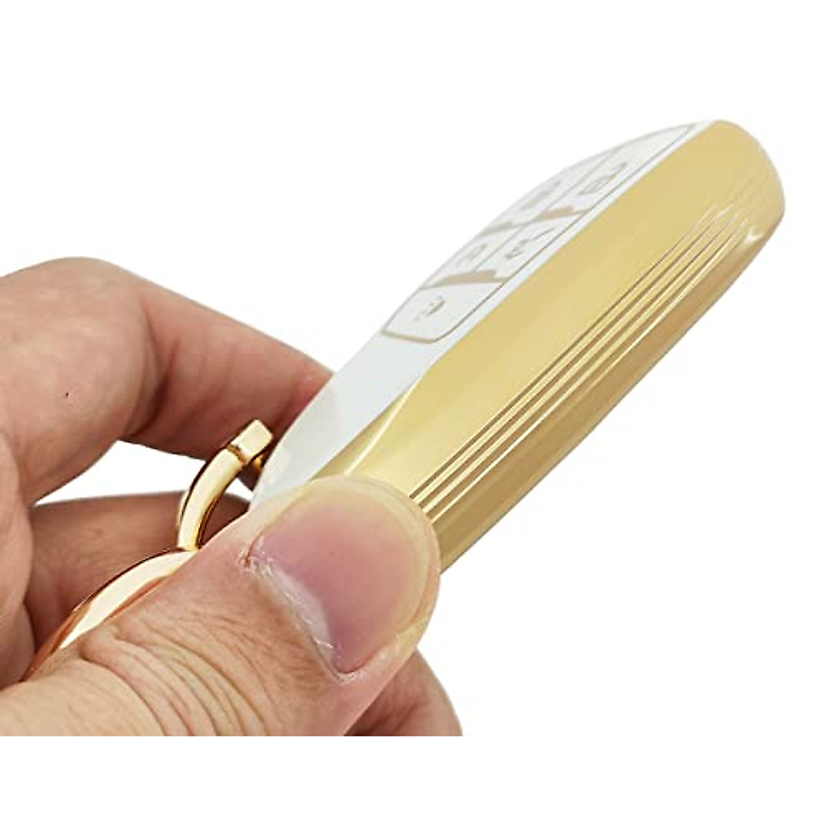 TPU Protective Key Fob Cover Case Compatible with GMC Yukon Buick Envision 2021 2022 Chevrolet Suburban Tahoe Keyless Entry Remote Key Fob (White)