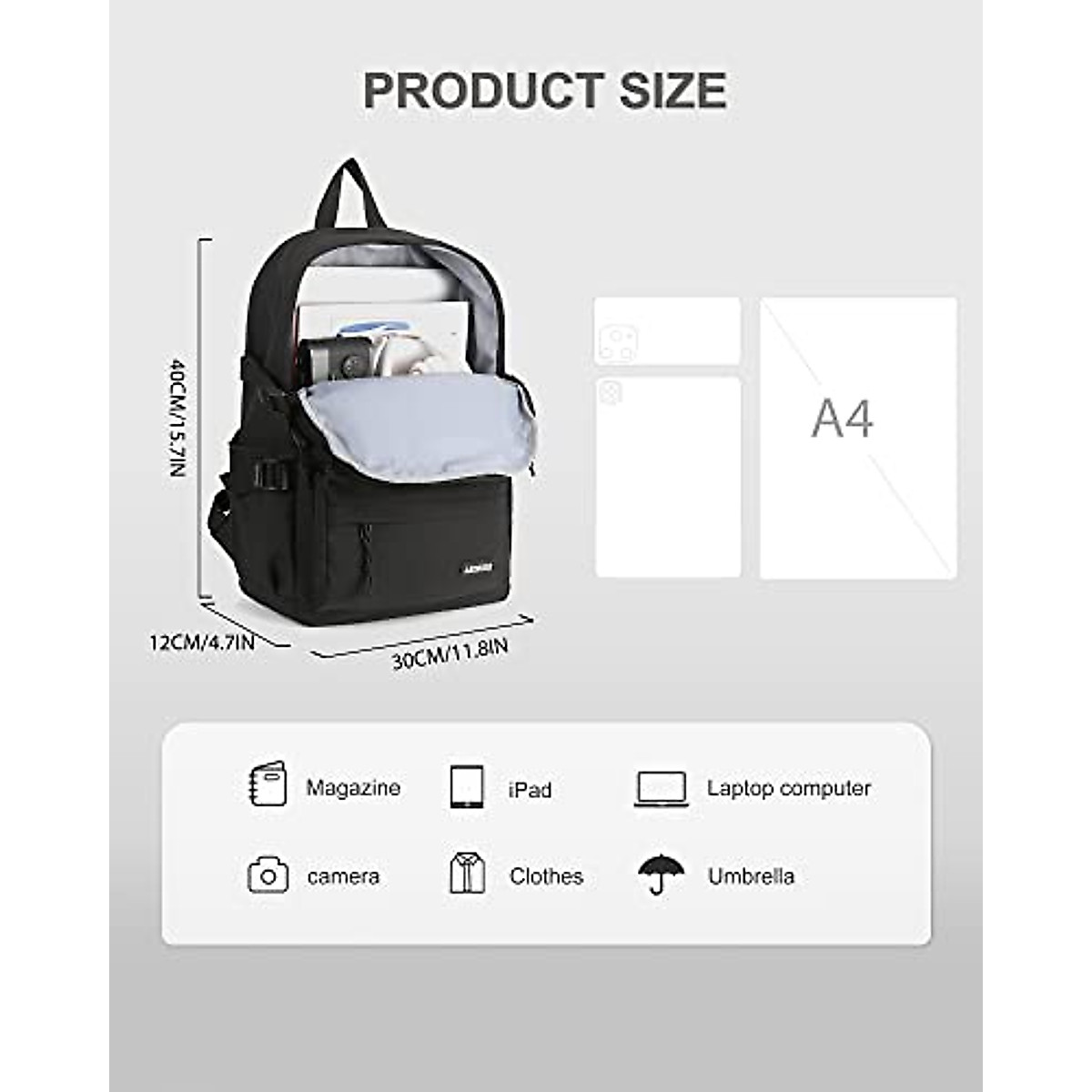 school backpack for girls black everyday backpack for women college small travel backpack for men teens minilaptop backpack book bag with laptop compartment boy High school Casual Daypack lightweight