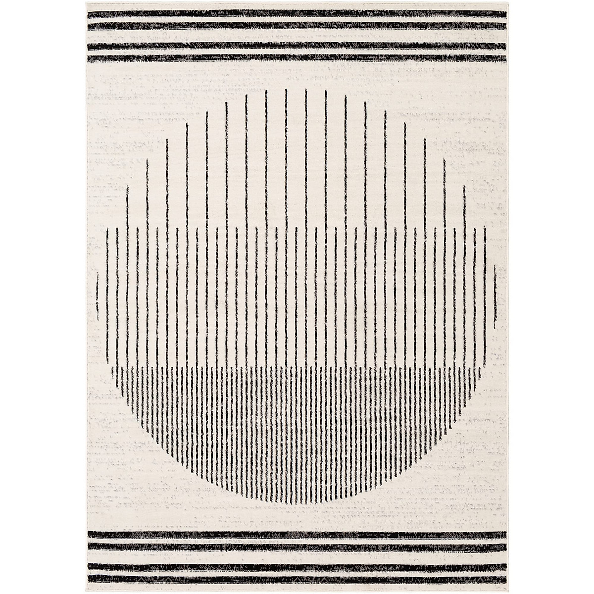 Livabliss Penrod Modern Geometric Area Rug,6'7" x 9',Black/Ivory