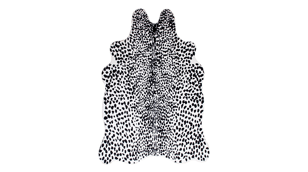 MustMat Black & White Leopard Print Rug - 4.5'x6.2'
