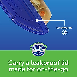 Ziploc Food Storage Meal Prep Containers Reusable for Kitchen Organization, Smart Snap Technology, Dishwasher Safe, Divided Rectangle, 2 Count