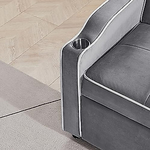 ERYE Tufted Upholstered Futon Sofa Daybed Modern Convertible Loveseat Sofa & Couch Soft Convenient Nap Sleeper Couch Bed for Home Office Apartment Furniture Sets