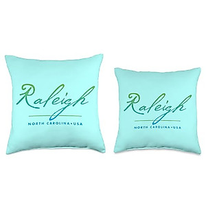 Raleigh NC Gear Raleigh North Carolina Throw Pillow, 18x18, Multicolor
