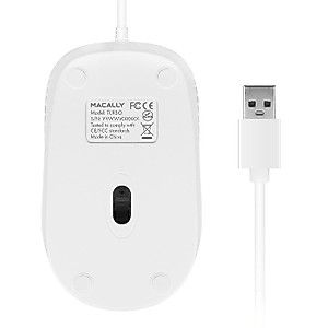 Macally USB Wired Mouse with 3 Button, Scroll Wheel, & 5 Foot Long Cord, USB Mouse for Laptop and Desktop, Computer Mouse Wired Compatible with Apple Macbook, iMac, Mac Mini, Windows PC, & Chromebook