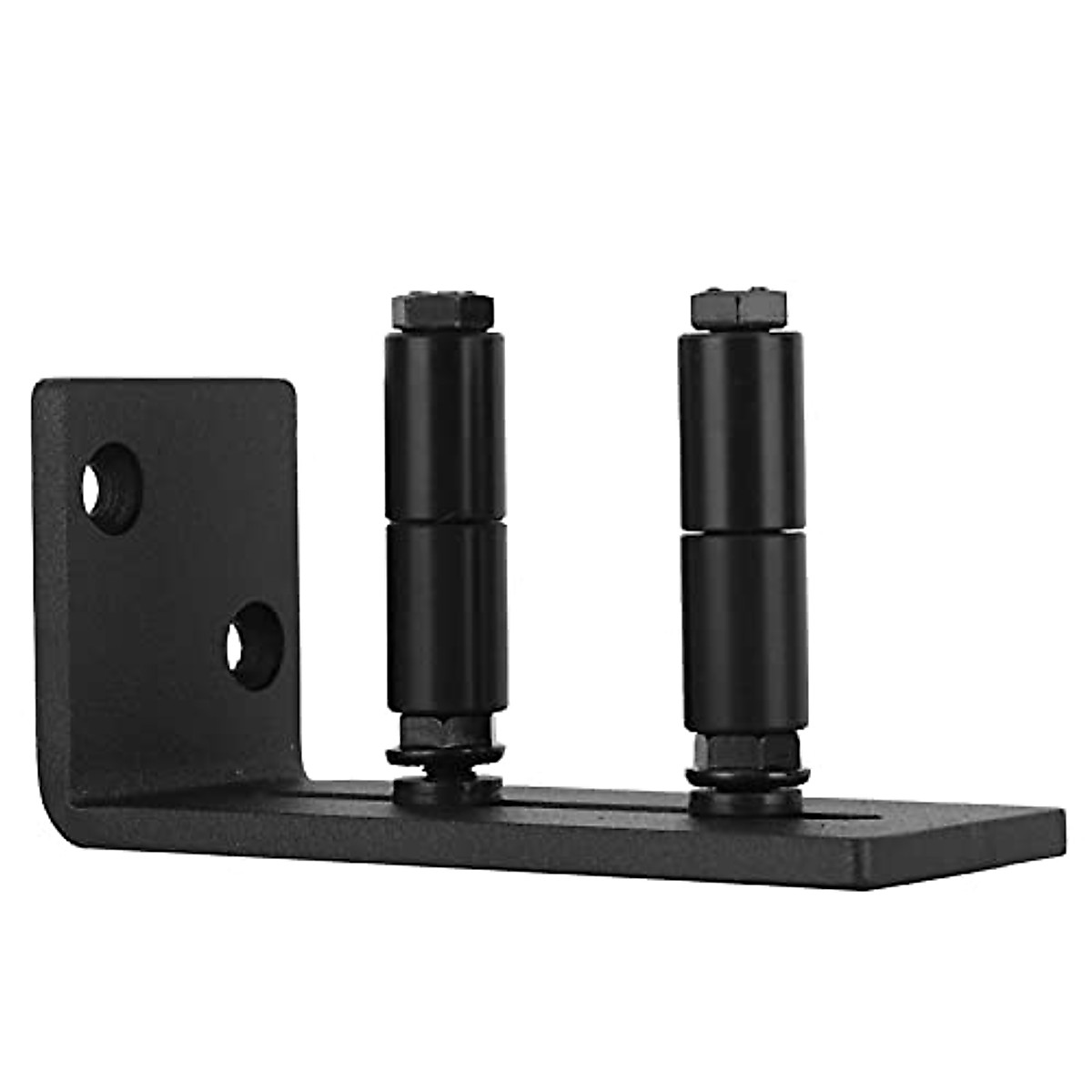 Barn Door Guide Black, Carbon Steel Sliding Barn Door Floor Guide for Bottom Adjustable Roller and Wall Mount System, Smoothly and Quietly 4.1x1.6in