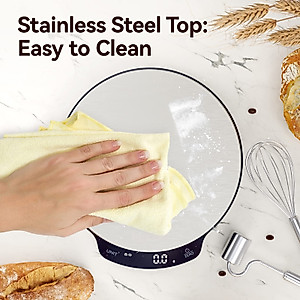 TADA Digital Food Kitchen Scale 11lb/5kg with 0.01oz/0.1g Precision for Cooking, Baking, Nutrition and Diet Weight Ounces and Grams, Stainless Steel