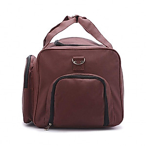 Florida State FSU Seminoles Football Leather Travel Kit Duffel Gym Bag - Made from same material as footballs by official licensee Zumer Sport - Shoulder Strap and Handles - Shoe Compartment - Brown