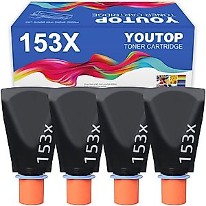 YOUTOP 4PK 153X (W1530X) High Yield Black Toner Reload kit Compatible for HP Tank 2504dw 2506dw MFP 2604sdw 2606sdn