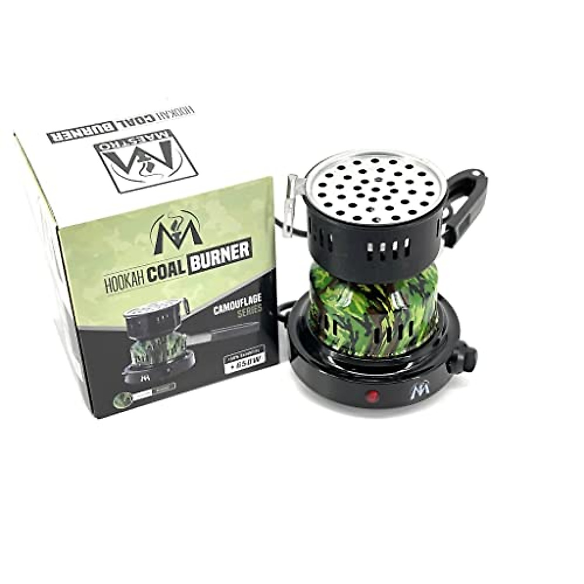 Maestro Coco Hookah Coal Burner Multipurpose Electric Charcoal Burner Coal Burners Starter - Camouflage Series (Khaki)