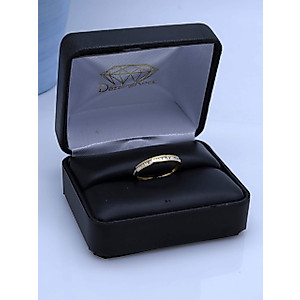 Dazzlingrock Collection 0.15 Carat (ctw) Baguette Diamond Ladies Wedding Band 1/6 ctw, 14K Yellow Gold, Size 6.5