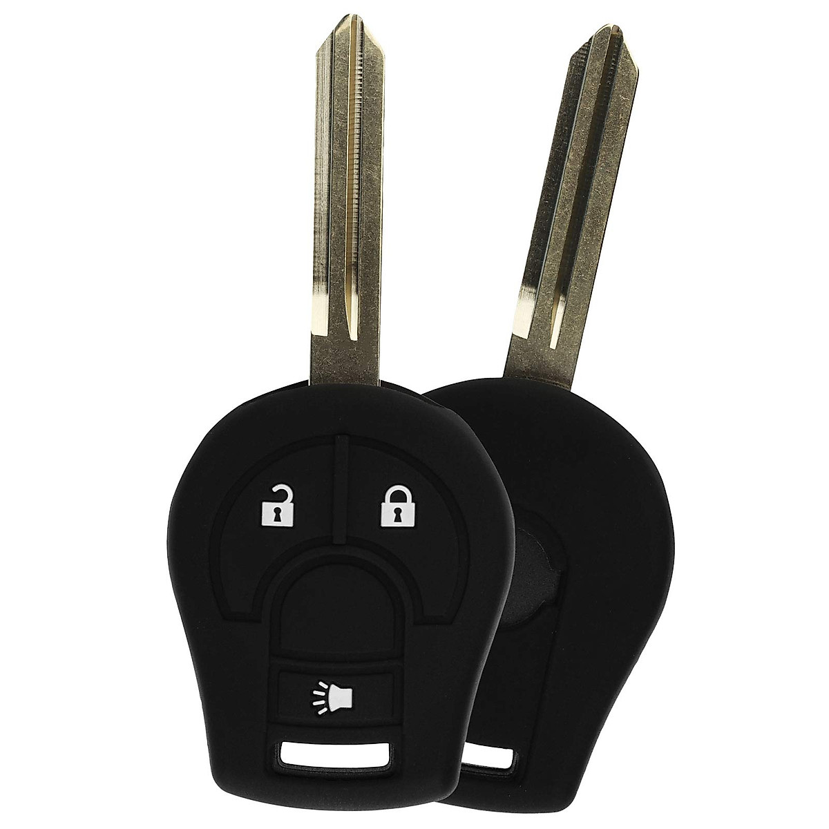 KeyGuardz Keyless Entry Remote Car Key Fob Outer Shell Cover Soft Rubber Case for Nissan Rogue Juke CWTWB1U751 (Pack of 2)