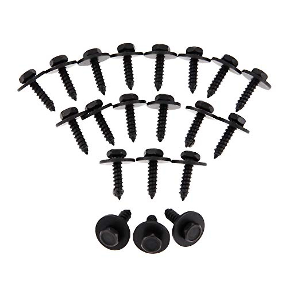 Mtsooning 20PCS Fender Liner Splash Shield Wheelhouse Liner Self Tapping Screws, Phillips Truss Head Sems Self-Drilling Screw Replacement for BMW Honda Acura