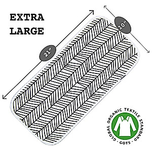 TheAZBaby Baby Burp Cloths for Boys and Girls 4 Pack, Large 21"x10", Triple Layer, 100% Organic Cotton, Thick, Soft and Absorbent Towels, Burping Rags for Newborns