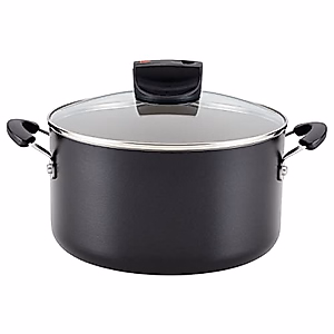 Farberware Smart Control Nonstick Stock Pot/Stockpot with Lid, 6 Quart, Black