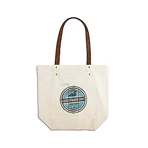 Chautauqua Lake, New York, Rustic Loon, Contour (Canvas Deluxe Tote Bag, Faux Leather Handles & Zip Pocket)