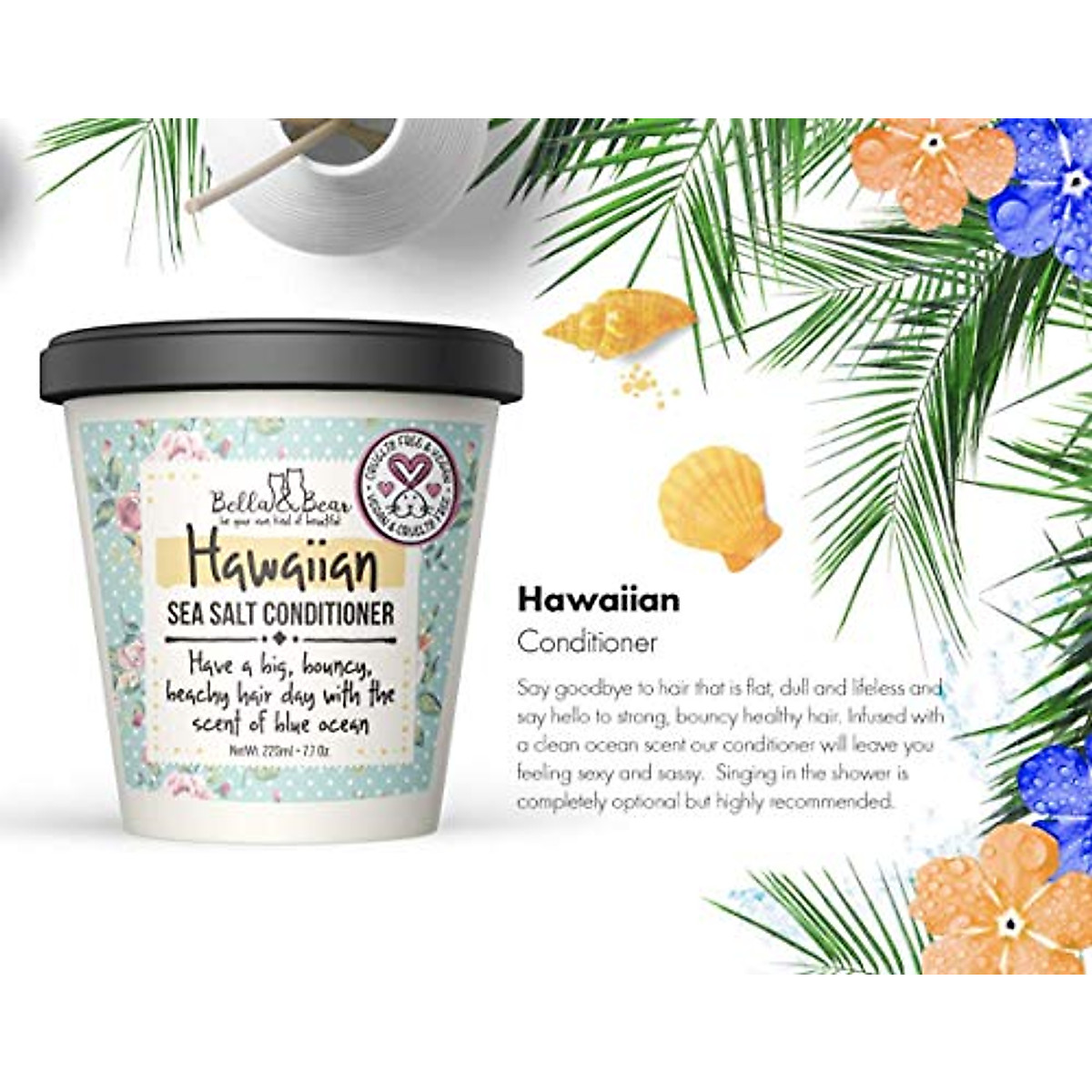 Bella & Bear Hawaiian Volumizing Conditioner, Exfoliating, Cruelty Free, Vegan (1oz)