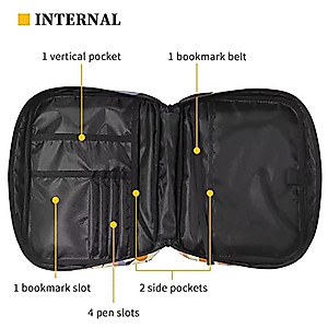 Drydeepin 70S 80S Wavy Swirl Hippie Daisy Flower Floral Pattern Abstract Bible Cover for Women Bible Book Carrying Case Portable Zippered Bible Bags and Tote Church Accessories Study Supplies