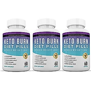 (3 Pack) Keto Diet Burn Diet Pills Advanced Ketogenic Support Exogenous Ketones Ketosis for Men Women 180 Capsules