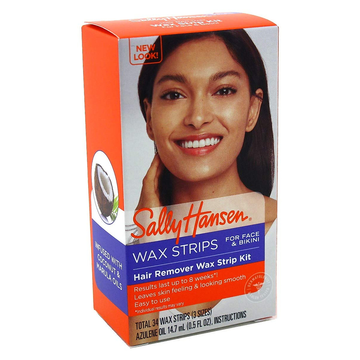 Sally Hansen Hair Remover Wax Strip Kit BroWith Face/Bikini, 1 Count (Pack of 2)