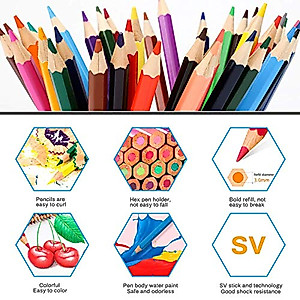 BicycleStore 36 Colored Pencils Set, Professional Wooden Color Pencils Drawing Kit Art Coloring Pencil Sets with Canvas Bag Sharpeners for Kids, Adults, Sketch, Arts, Coloring Books