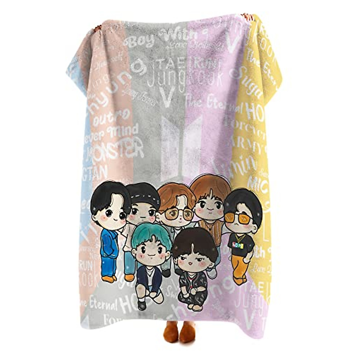 Cvdoos Throws Flannel Blankets Lightweight Comfy Warmer Soft Blanket Home Decor Bedding Couch Sofa for All Season Girls Women Fans Gifts (B) 40X50 Inch