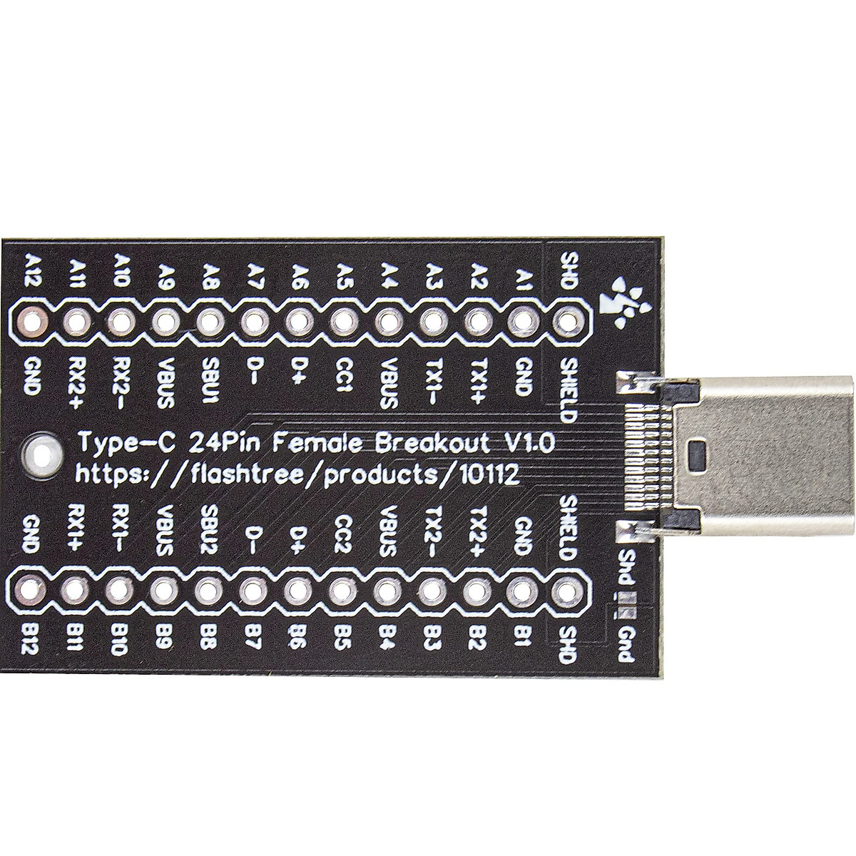 USB Type C Breakout Board Female Male Plug 6Pin 24Pin (24Pins Female Plug (Black))