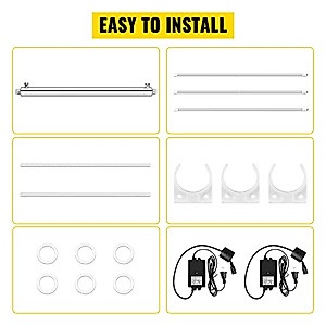 VEVOR Water Purifier Filter, for Whole House Water Purification, 12GPM 110V 55W, 2 Extra Lamps + 1 Extra Quartz Sleeve
