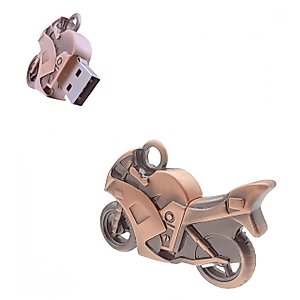 WooTeck 64GB Strong Metal Motorcycle USB Flash Drive Memory Stick Pendrive Copper
