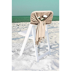 Sakkas Large Soft Silky Pashmina Shawl Wrap Scarf in Solid Colors - Clay