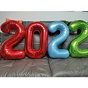 40 Inch Red Number Balloons Birthday Party Balloon 0-9(Zero-Nine) Mylar Decorations of Number 2