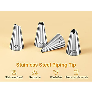 Kootek 42pcs Piping Bags and Tips Set, Cake Decorating Supplies Kits for Baking with 36 Numbered Frosting Icing Tips, 2 Reusable Pastry Bags, Easy Carry Storage Box and Other Baking Tools