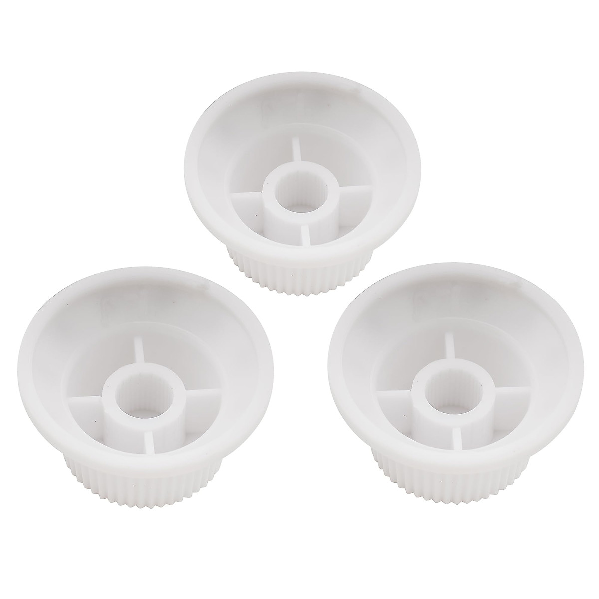 Musiclily Metric Strat Knobs 1 Volume 2 Tone Control Knobs Set for Import Squier Strat Style Electric Guitar,White