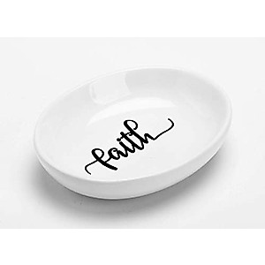 Adavas.Y&G Bathroom Accessory Sets with Sweet Quotes, Durable Ceramic Set W/Toothbrush Holder,Soap Dispenser,Tumbler, Soap Dish,Great for Farmhouse Decor (White 1)