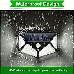 KLFJFD Solar Lights Outdoor,100LED Solar Light Outdoor Solar Lamp,Powered Waterproof Motion Sensor Street Light for Home Garden Decoration