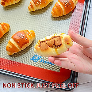 Zcooks Silicone Baking Mat Set (2) Half Sheets Non Stick Silicon Cookie Oven Liner Food Safe Baking Mat