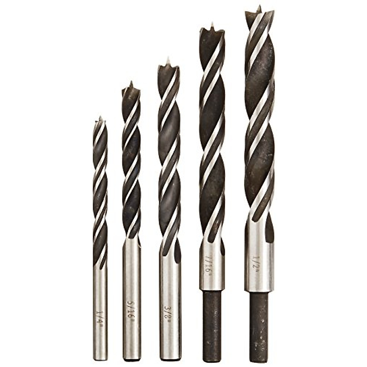 BOSCH B14616 5-Piece Brad Point Drill Bit Set