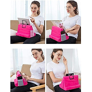 Pillow Foam Laptop Tablet Lapdesk Multifunction Tablet Stand Holder Stand Lap Rest Cushion for Ipad with Bag (Pink),Lightweight