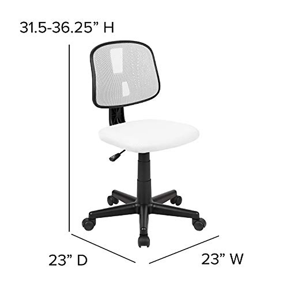 EMMA + OLIVER Mid-Back White Mesh Swivel Task Office Chair with Pivot Back, BIFMA Certified