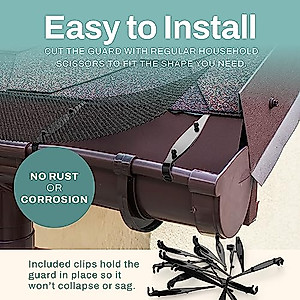 Home Intuition 2-Pack Leader and Gutter Guard from Leaves, Twigs, Branches Plastic Mesh Guards Leaf Protector 6" inch Wide 40' Feet Long Total