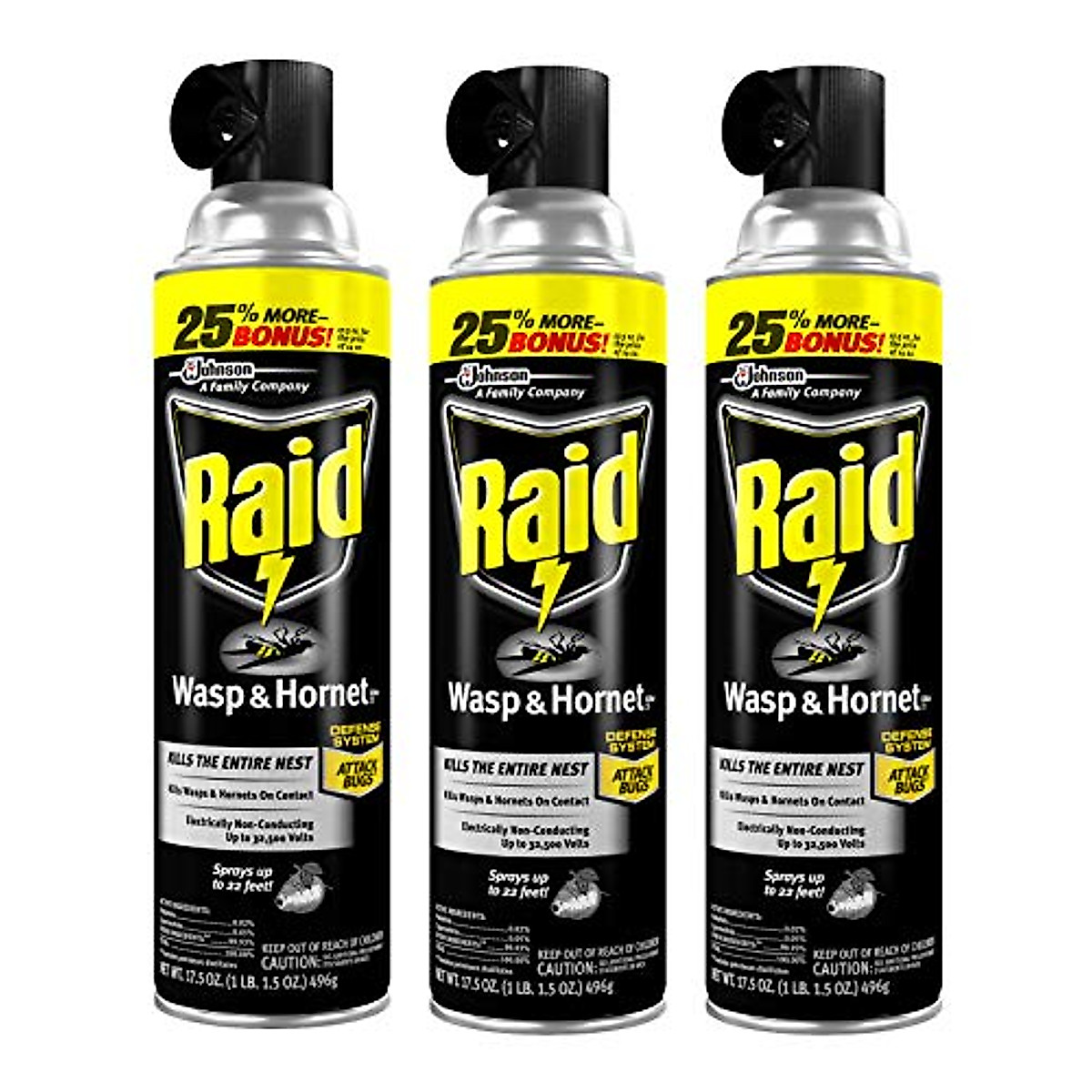 Raid Wasp and Hornet Killer, 17.5 OZ (Pack of 3)