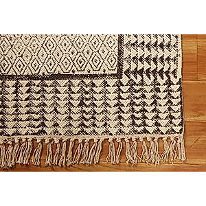 Pure Cotton Rug, Handmade Bohemian Rugs Home Decorative Boho Kilim Hand Woven Rag Rug Entryway Throw Rug for Doormat Bedroom Living Room Laundry Room Balcony 270x360 cm (9x12 Feet)