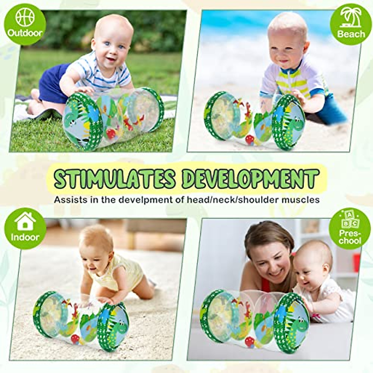 ZMLM Baby Beginner Crawling Toys: Infants Crawl Climbing Ball Best Educational Games Roller for 3-12 Months 1 2 3 Years Old Toddler Gifts for Christmas|Birthdays|Tummy Time|Outdoor|Indoor Activities