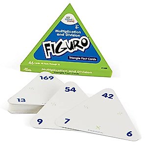 hand2mind Figuro Fact Family Math Cards, Multiplication/Division Self-Checking Math Practice Cards, 46 Card Deck [Multiplication & Division]